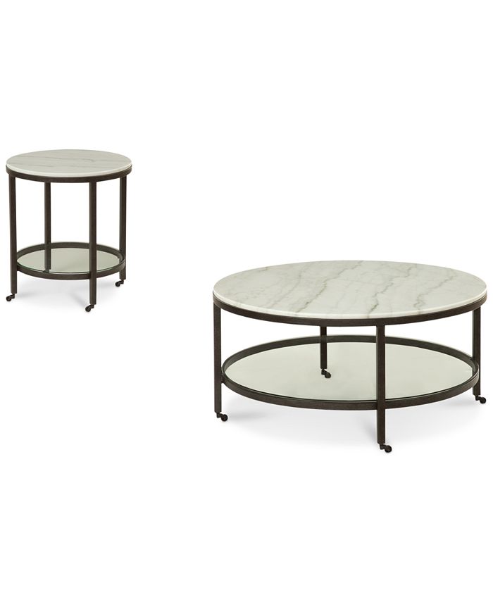 Furniture Stratus Round 2-Pc. Set (Coffee & End Table), Created for ...