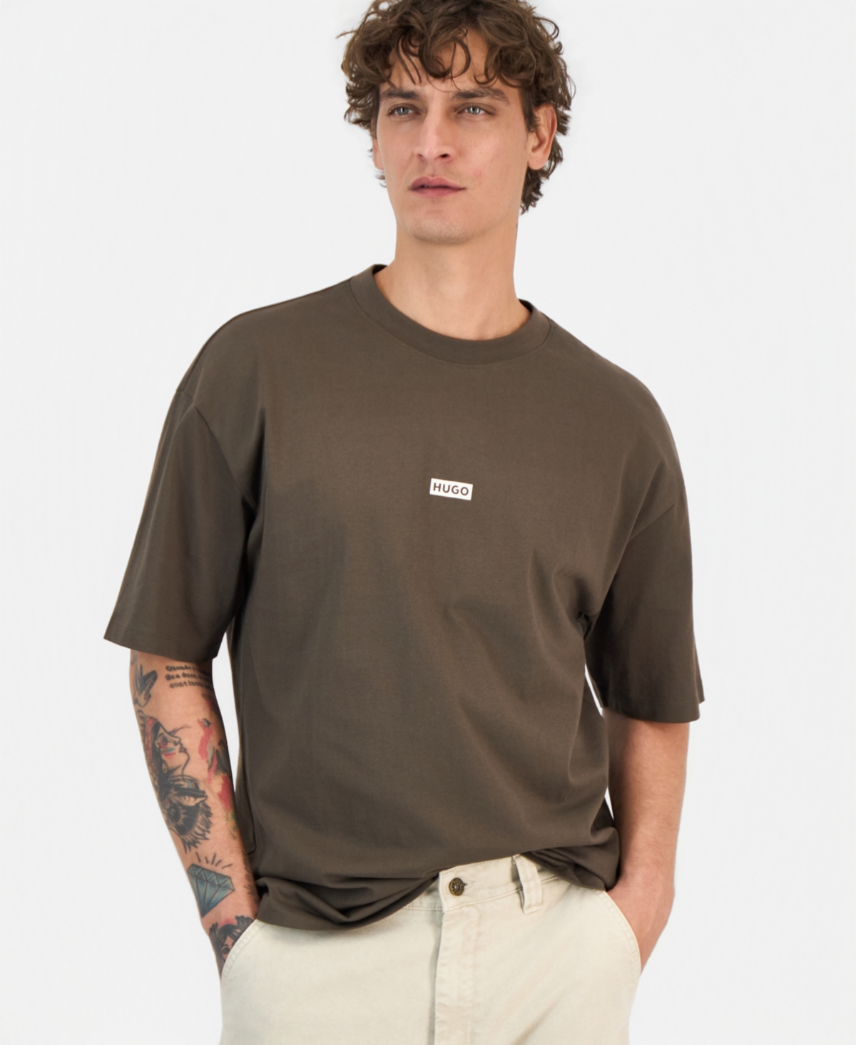Click here for Hugo Boss Mens Nalono Cotton Logo-Graphic T-Shirt... prices
