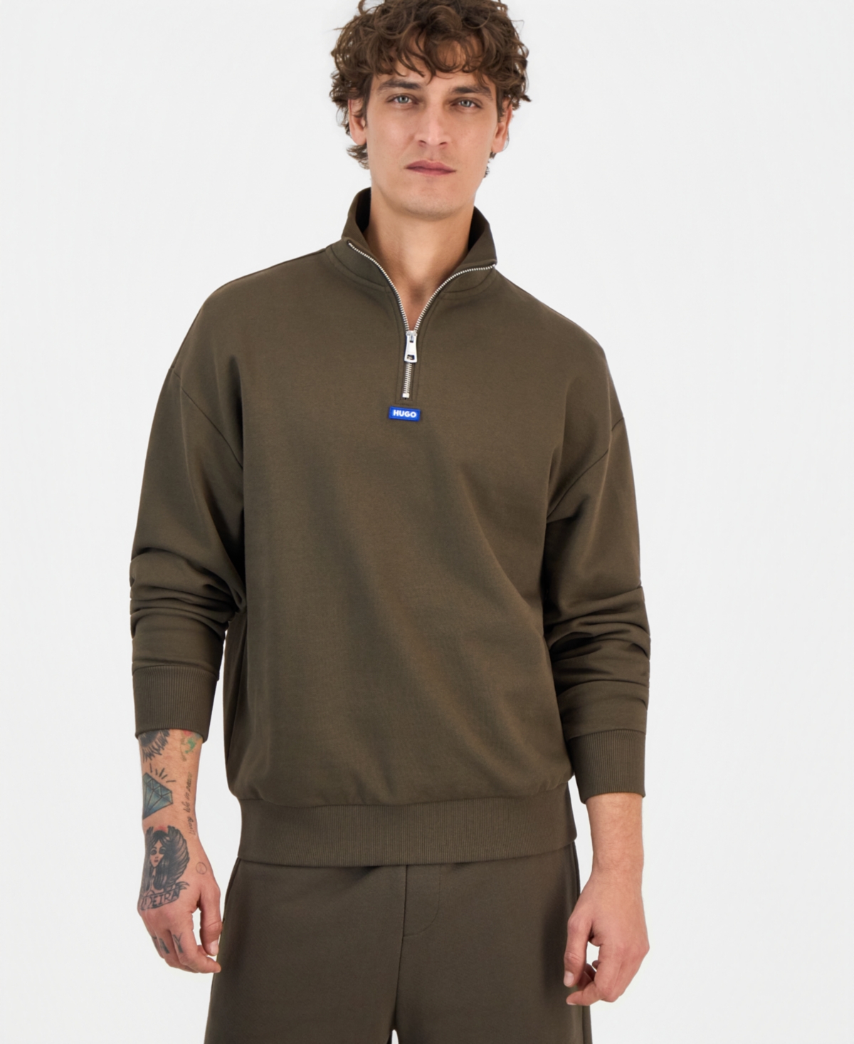 Click here for Hugo Boss Mens Neeler Cotton Quarter-Zip Sweatshir... prices