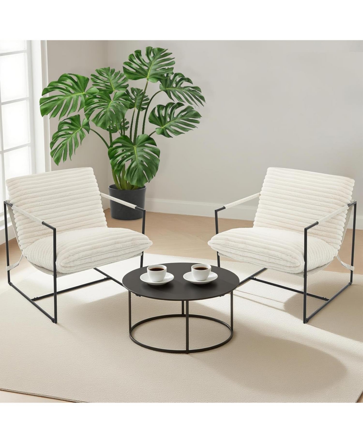 Click here for gaomon Sling Accent Chair Set of 2 with Metal Fram... prices