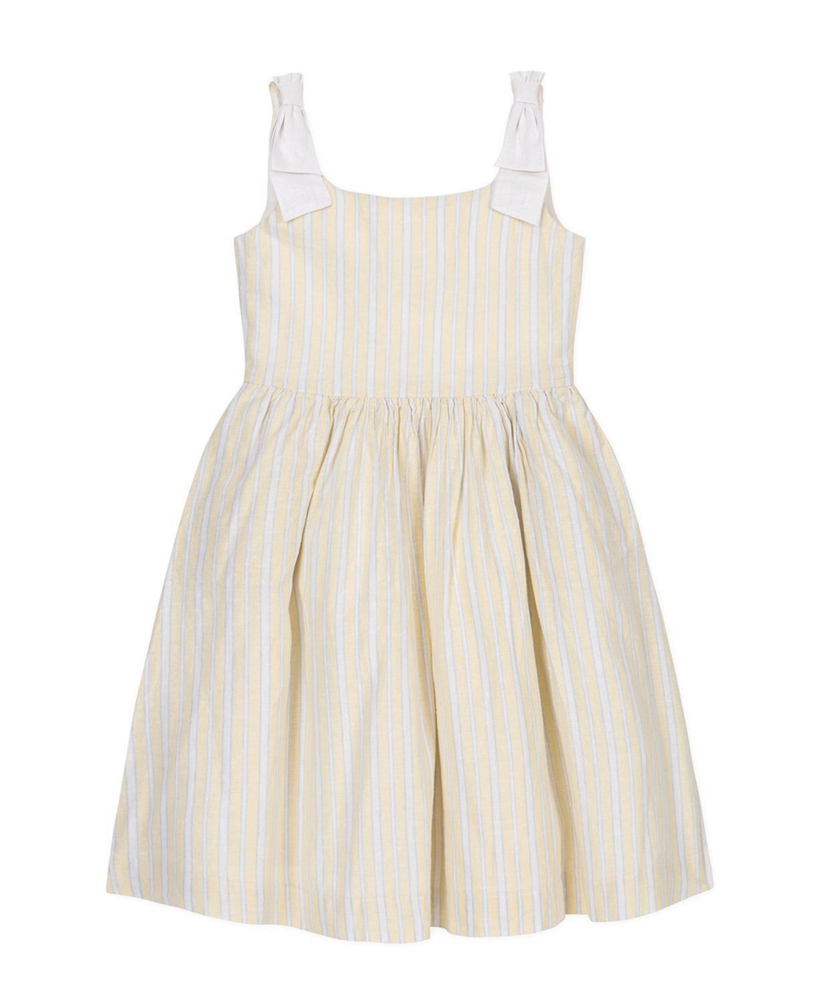 Click here for Hope & Henry Toddler Girls Linen Bow Shoulder Dres... prices
