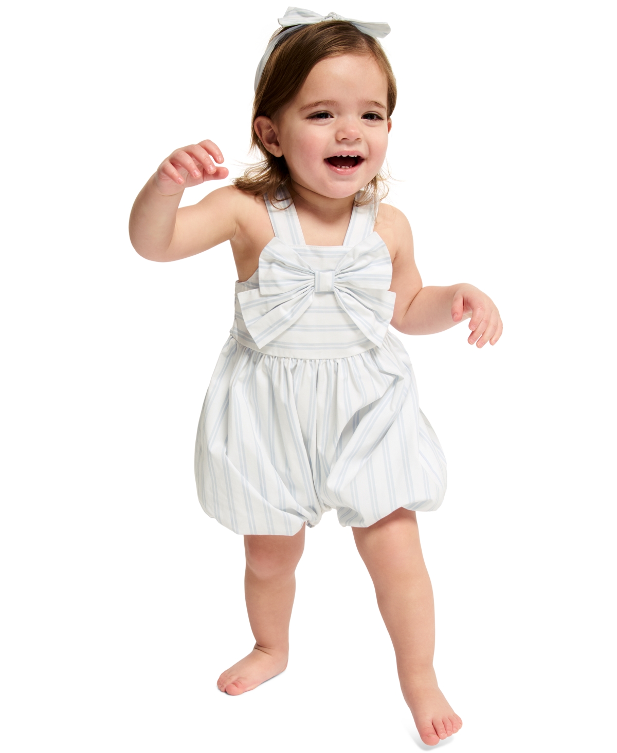 Click here for Tommy Hilfiger Baby Girls Striped Romper & Headban... prices