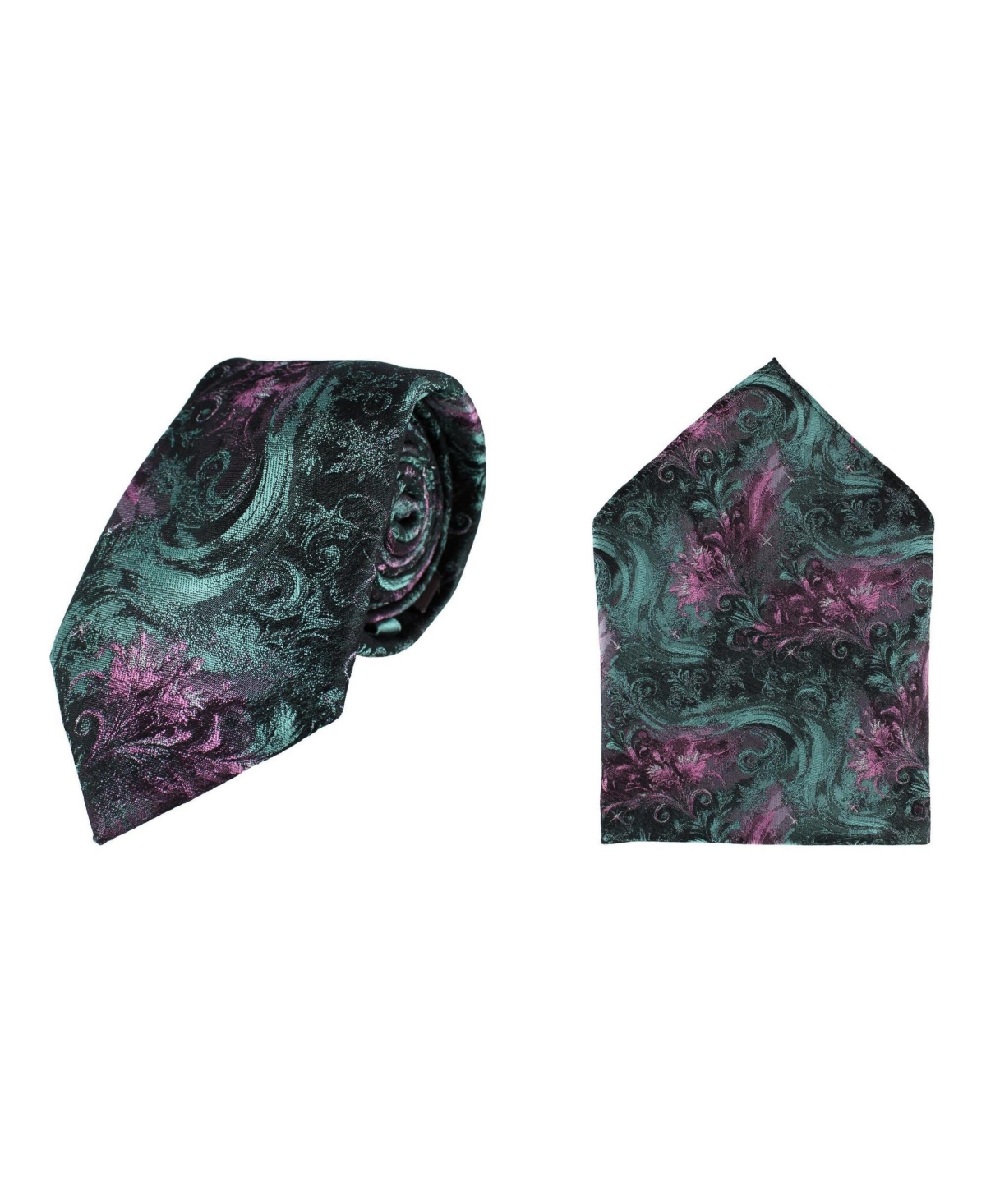 Click here for Trafalgar Mens Arcane Storm Silk Tie & Pocket Squa... prices