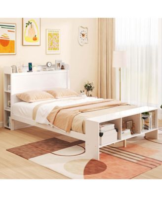 Click here for Costway Full Size Bed Frame With Storage Headboard... prices