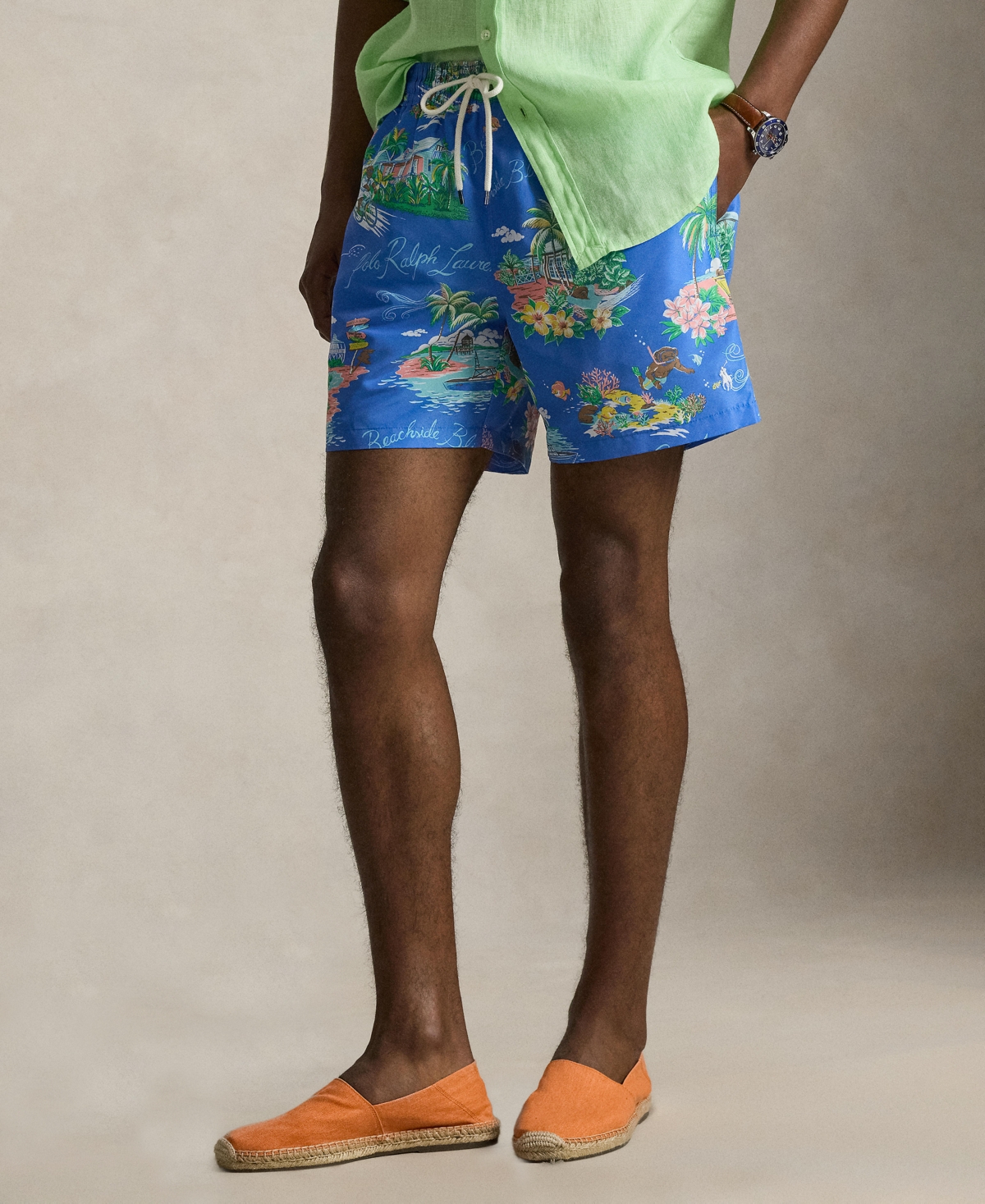 Click here for Polo Ralph Lauren Mens Printed Swim Trunks - Blue... prices