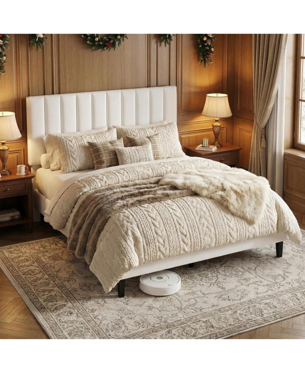 Click here for gaomon Bed Frame  Velvet Upholstered Platform Bed... prices