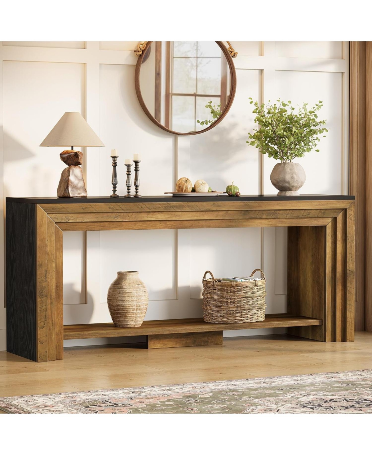 Click here for Tribesigns Long Console Table  2-Tier Farmhouse Na... prices