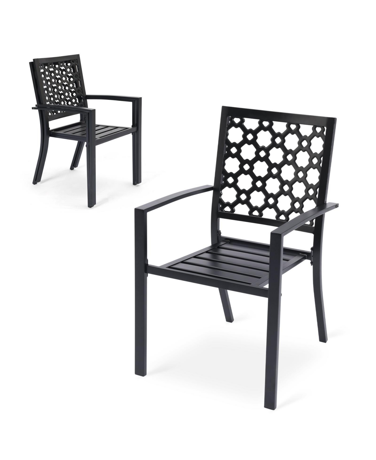 Click here for Aoodor Patio Dining Chairs Set of 2  Stackable Met... prices