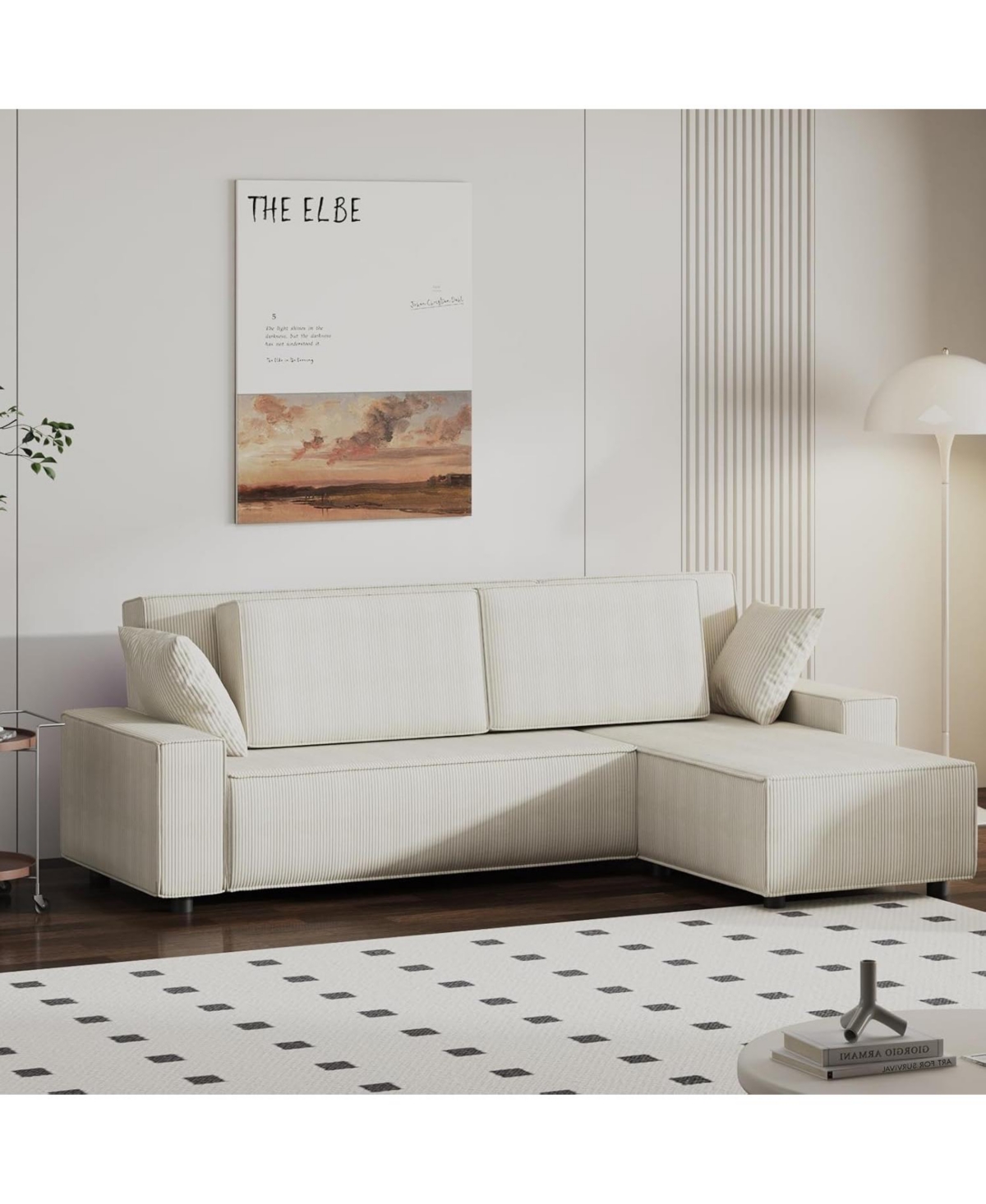 Click here for gaomon Corduroy Stripe Large Oversized Sectional S... prices