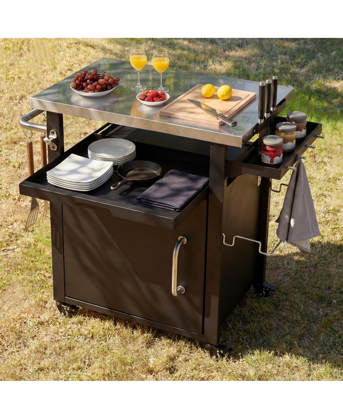 Click here for Rainsken Outdoor Grill Cart with Wheels  Spice  Pa... prices