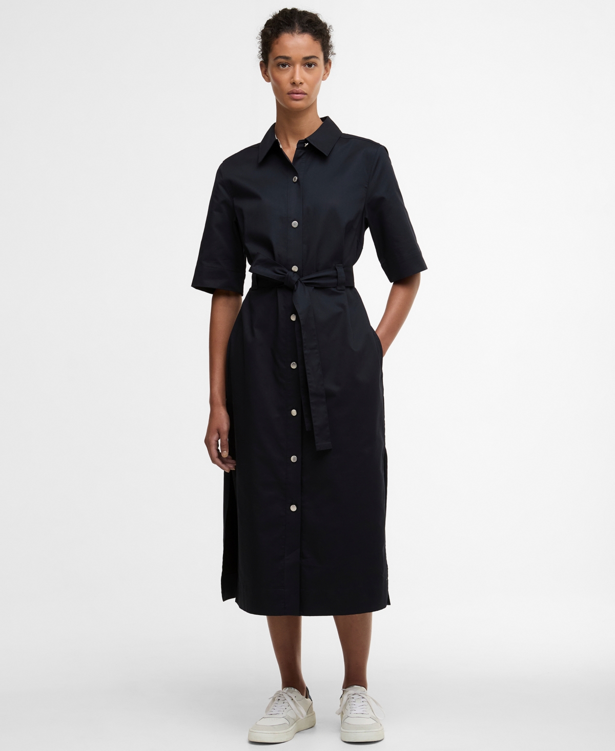 Click here for Barbour Womens Sloane Pointed Collar Midi Dress -... prices