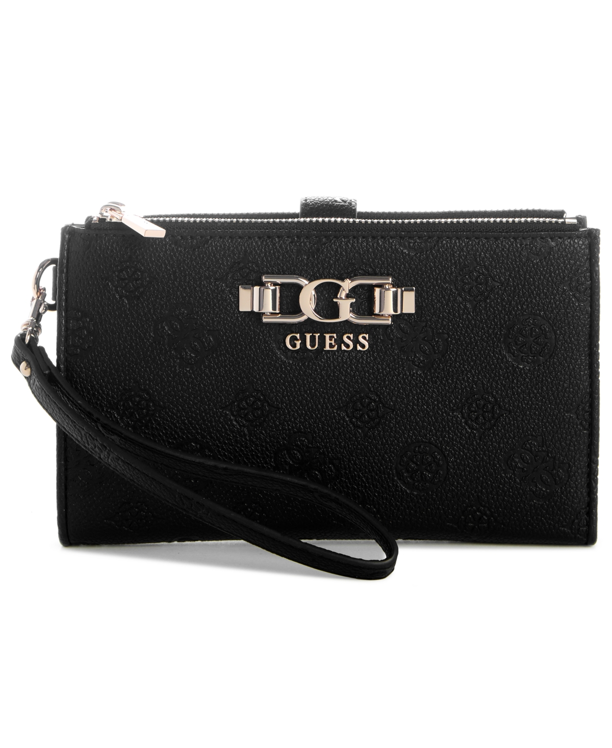 Click here for Guess Ainse Double Zip Around Wristlet Bag - Black... prices