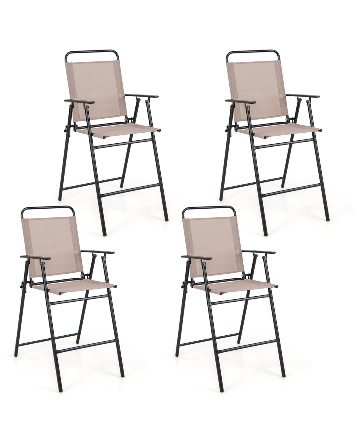 Click here for Gymax Outdoor Folding Bar Chair Set of 4 Patio Din... prices