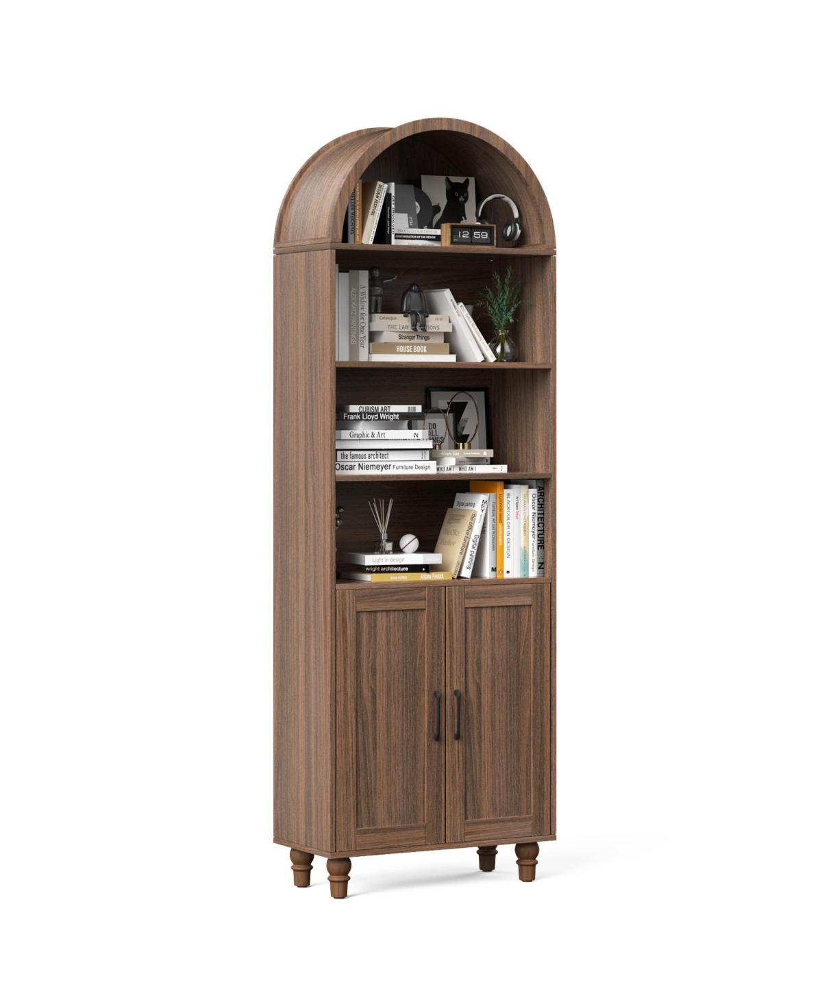 Click here for Rainsken Arched Bookshelf - 6-Tier Bookcase with D... prices