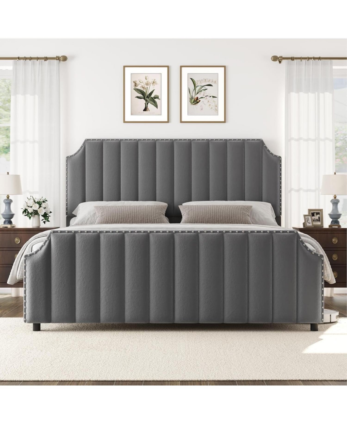 Click here for gaomon Platform Bed Upholstered Headboard Footboar... prices
