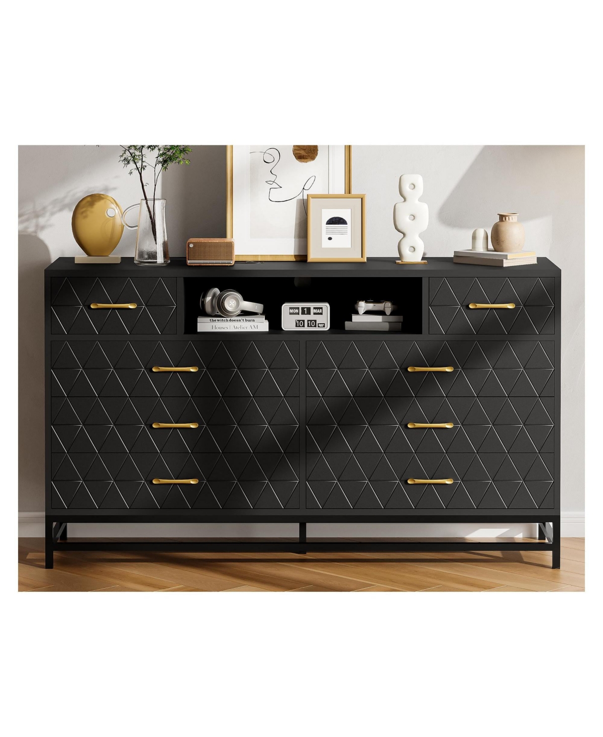 Click here for gaomon 8-Drawer Dresser with Led Lights & Charging... prices