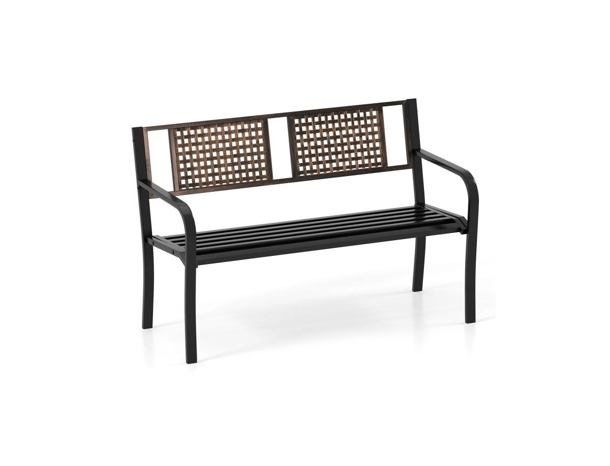 Click here for Slickblue Outdoor 50 Inch Metal Patio Bench for 2&... prices