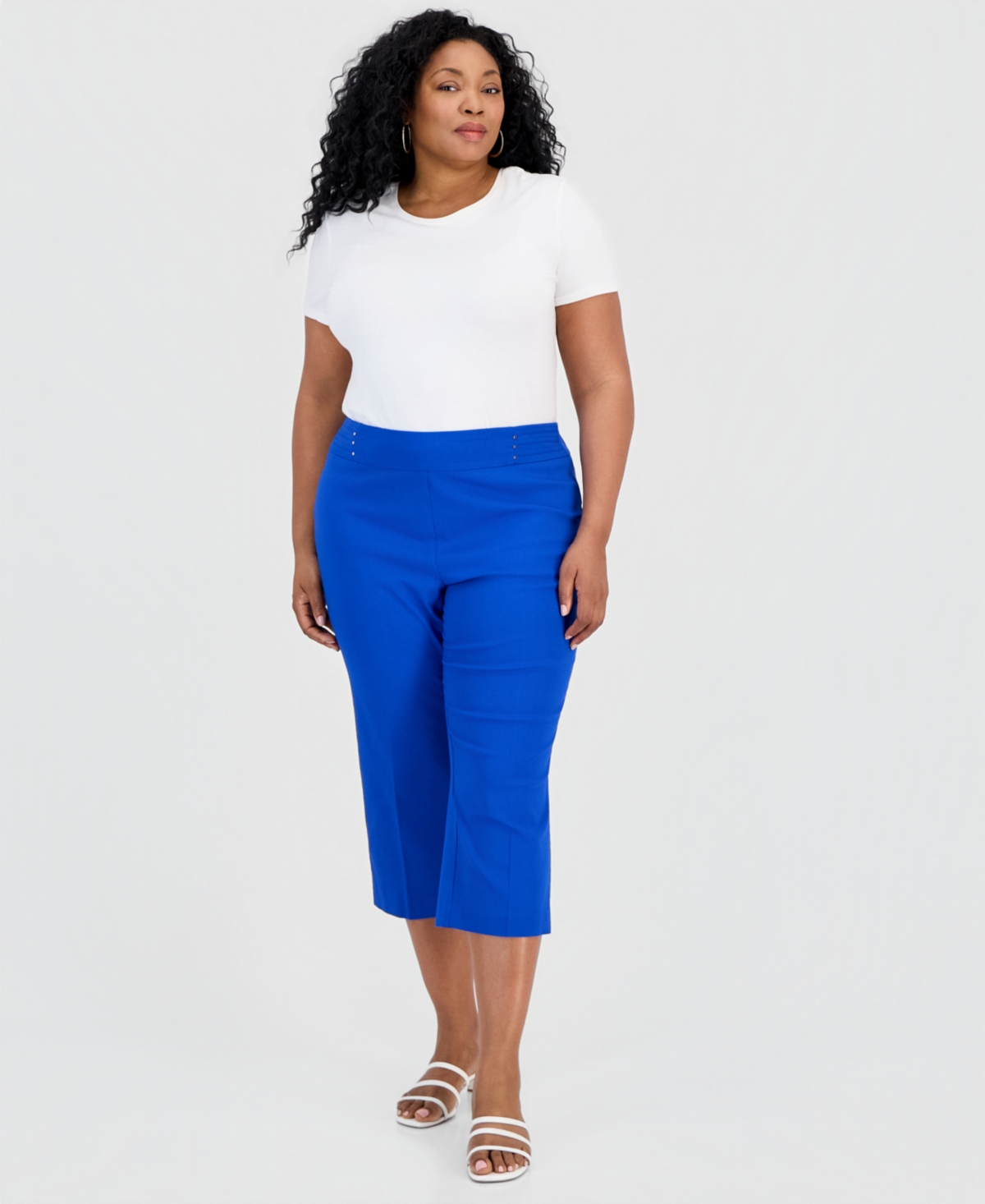 Click here for Jm Collection Plus Size Tummy Control Pull-On Capr... prices