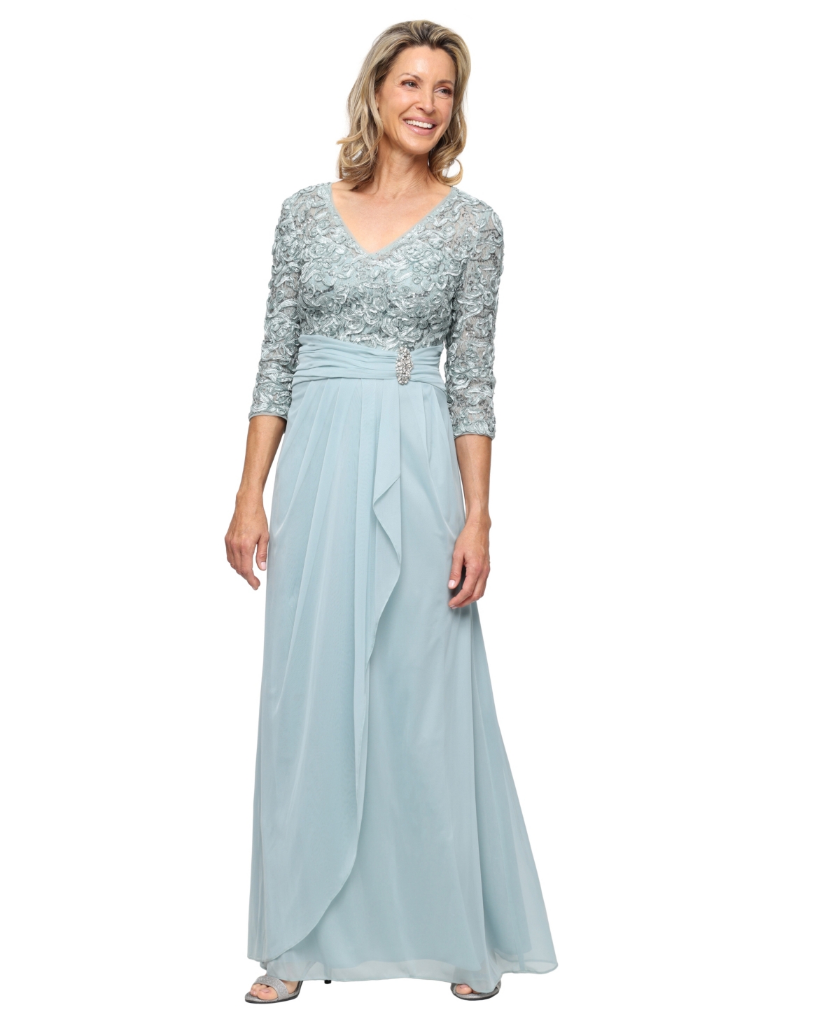 Click here for Alex Evenings Womens Pleated Embellished Waist Emp... prices