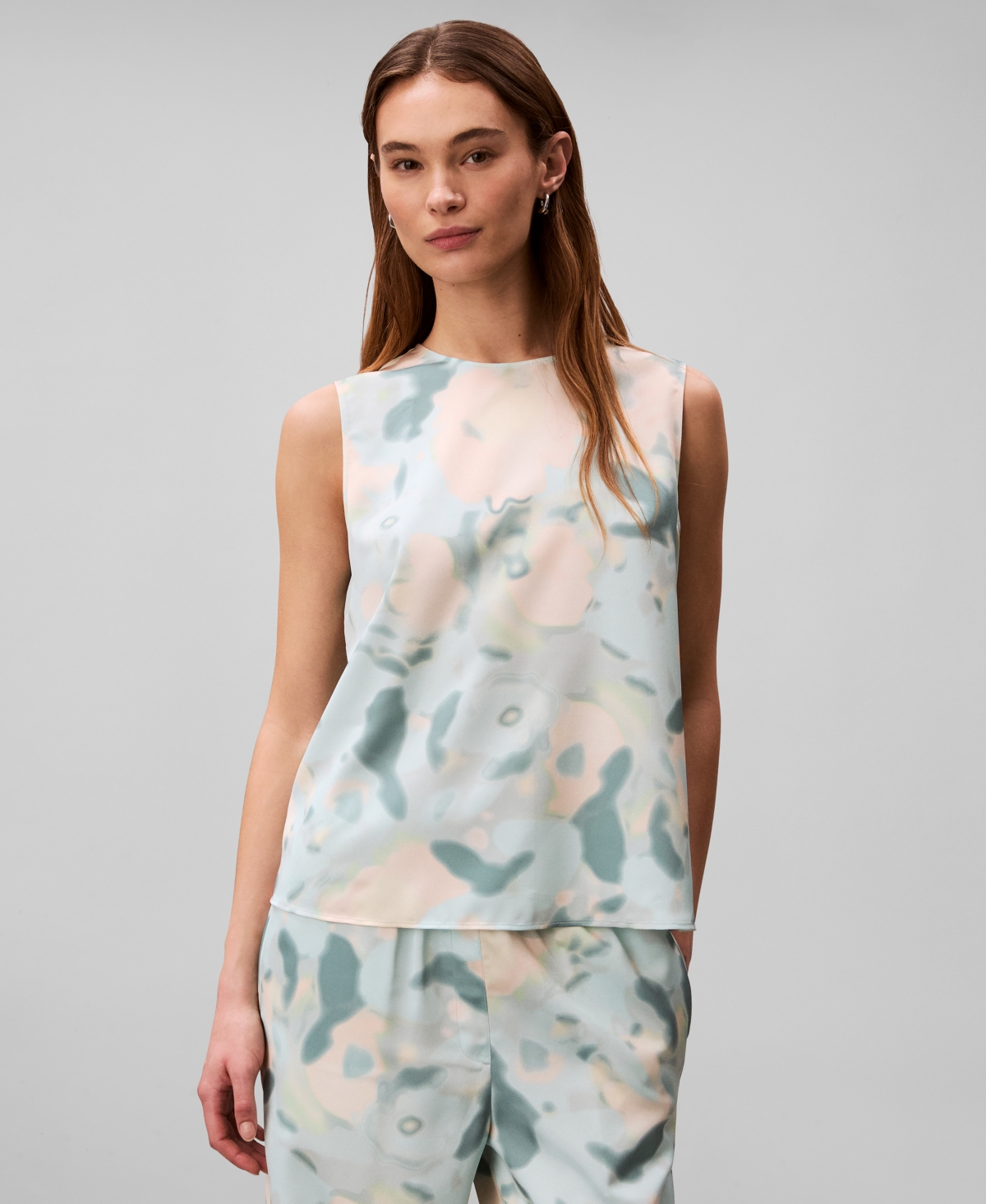 Click here for Calvin Klein Womens Printed Sleeveless Crewneck To... prices