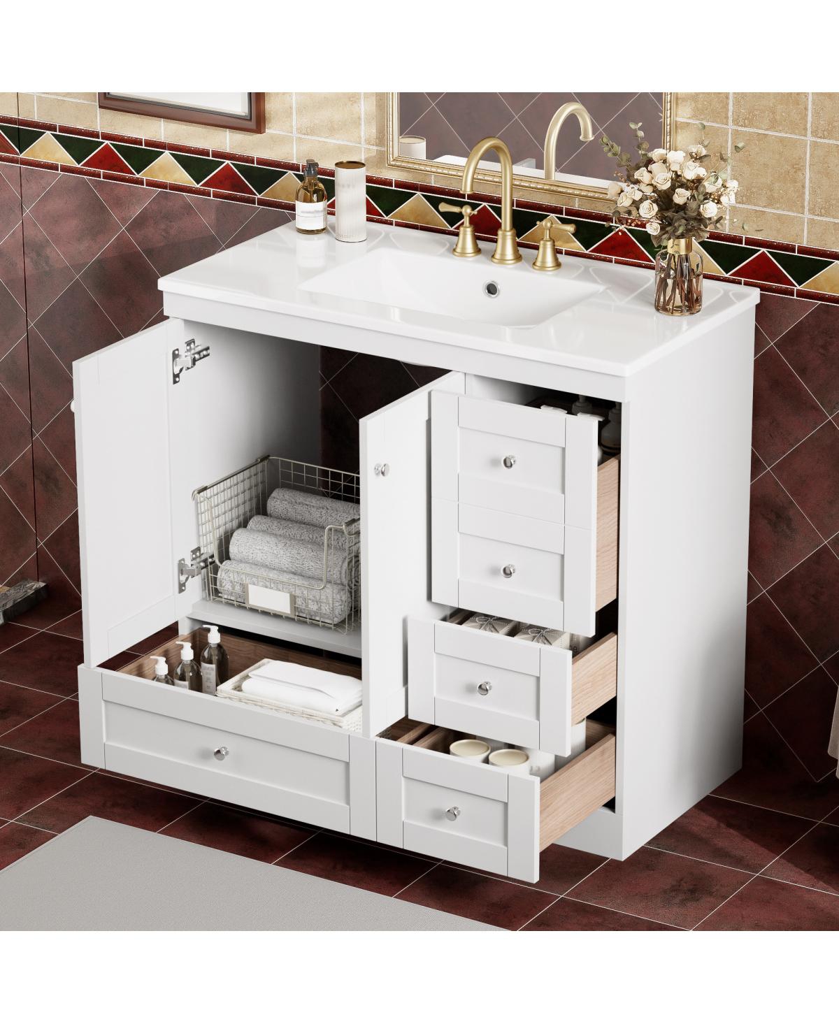 Click here for Sillysis 36" Shaker Bathroom Vanity with Cera... prices