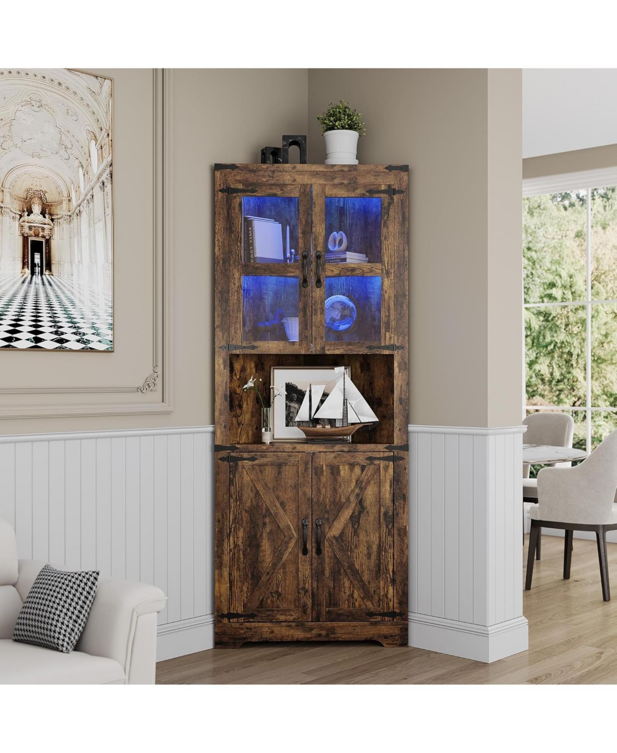 Click here for gaomon Corner Cabinet with Lights  6-Tier Corner S... prices