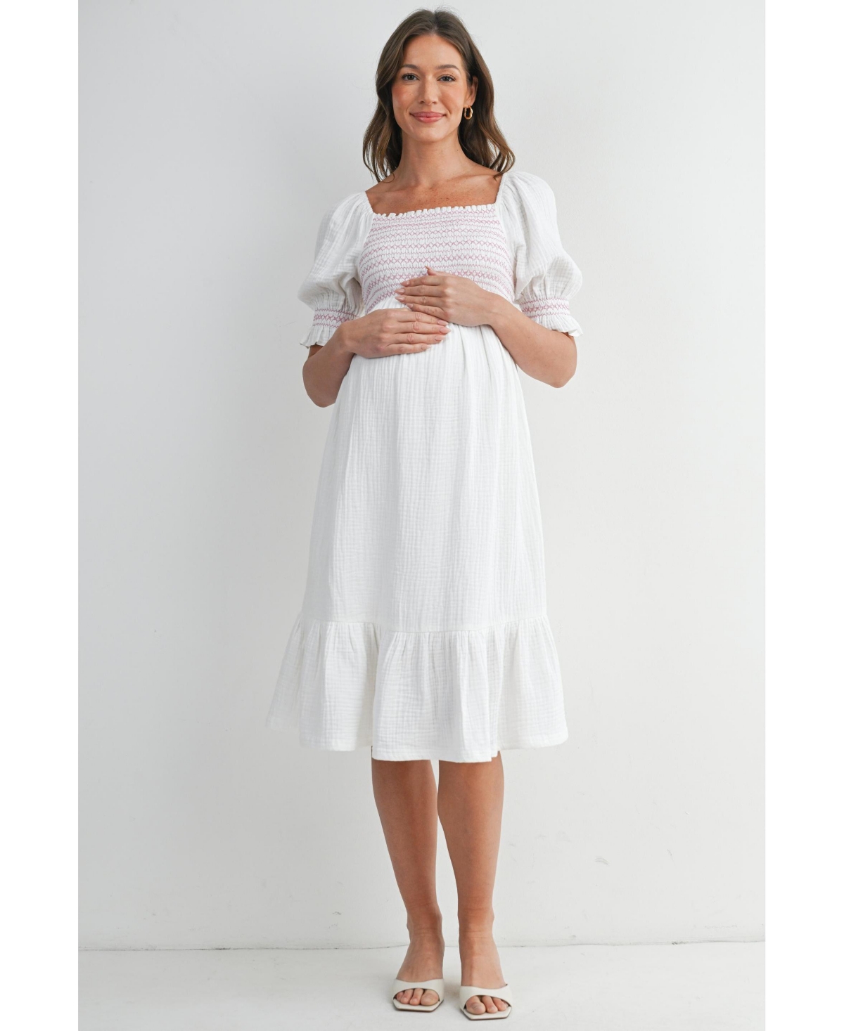 Click here for Hello Miz Maternity Smocked Empire Waist Puff Slee... prices