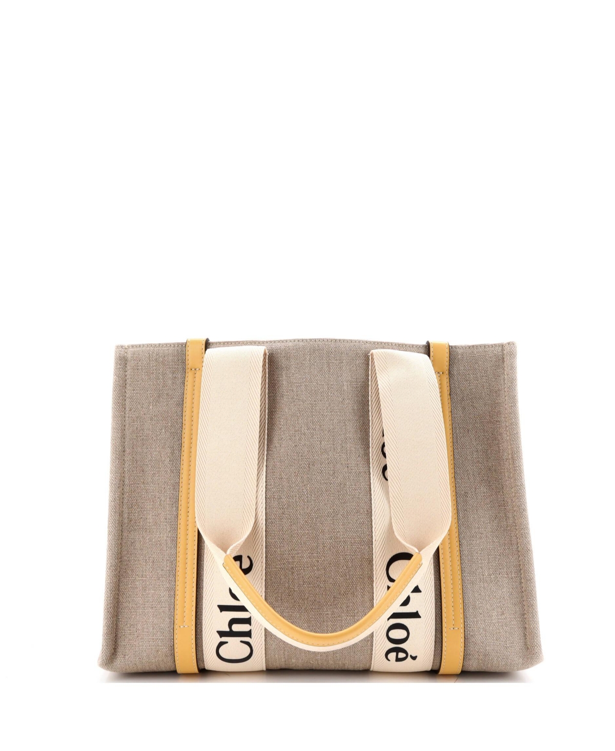 Click here for Pre-Owned Chloe Medium Woody Tote Canvas with Leat... prices