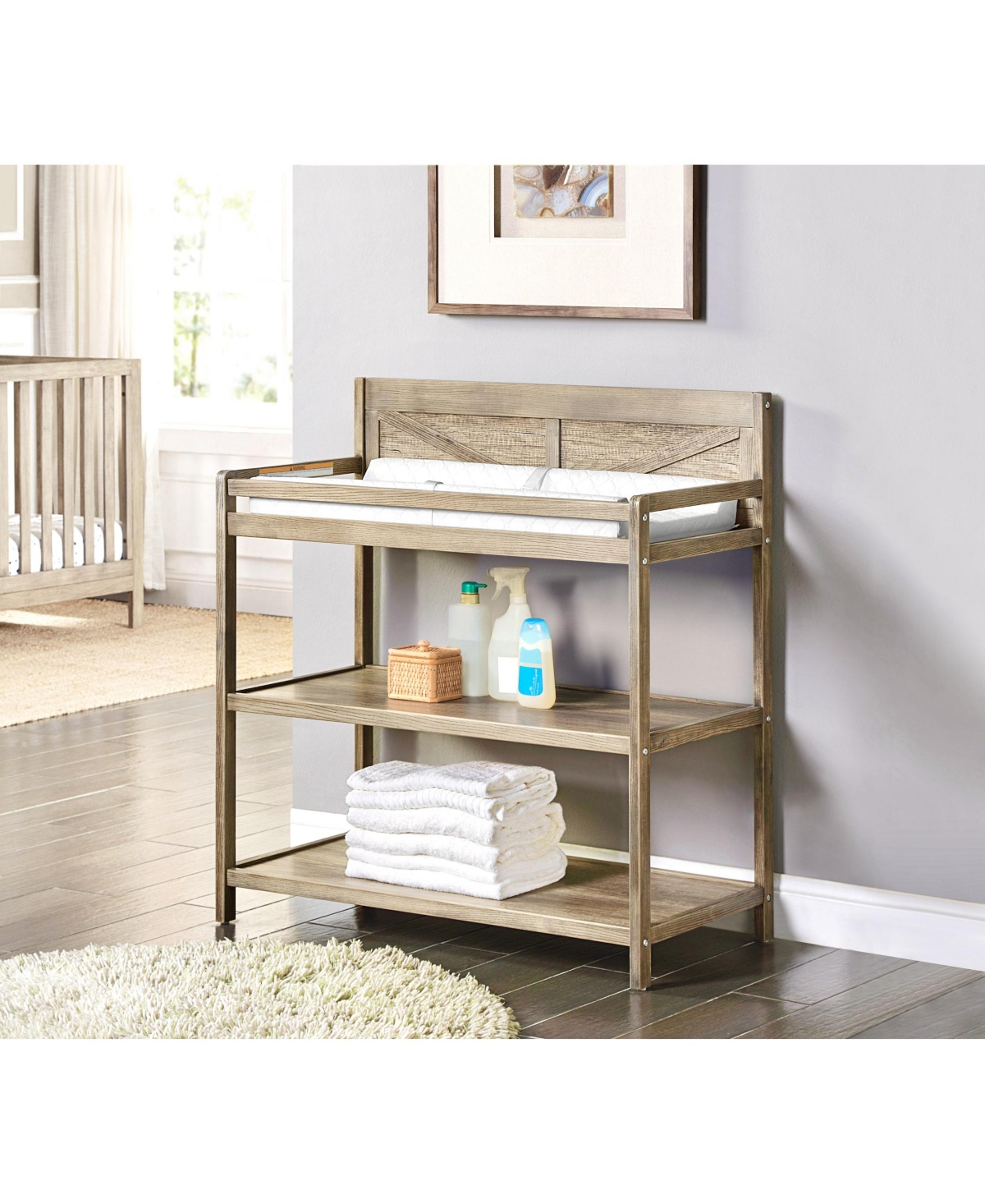Click here for Flynama Modern Changing Table Vintage Chestnut Fin... prices