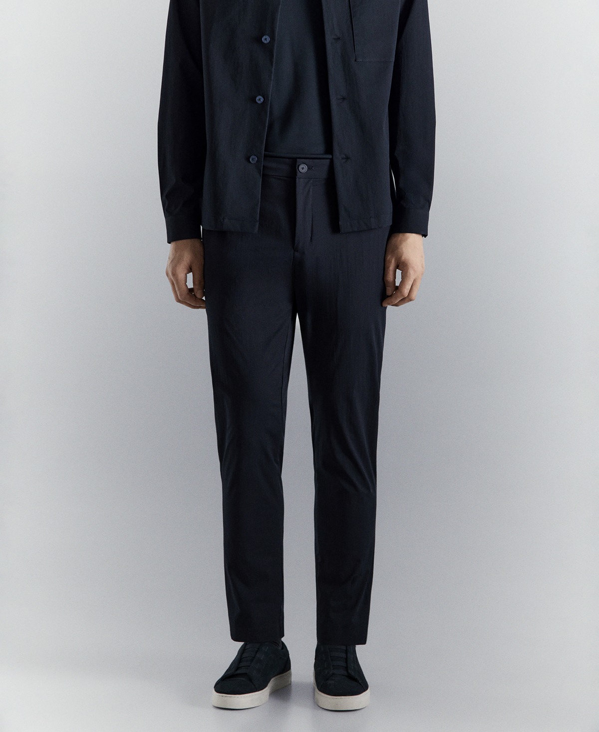 Click here for Mango Mens Slim-Fit Water-Repellent Pants - Navy prices