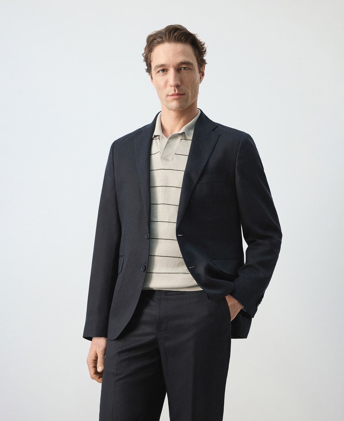 Click here for Mango Mens Amalfi Slim Fit Suit Jacket - Navy prices