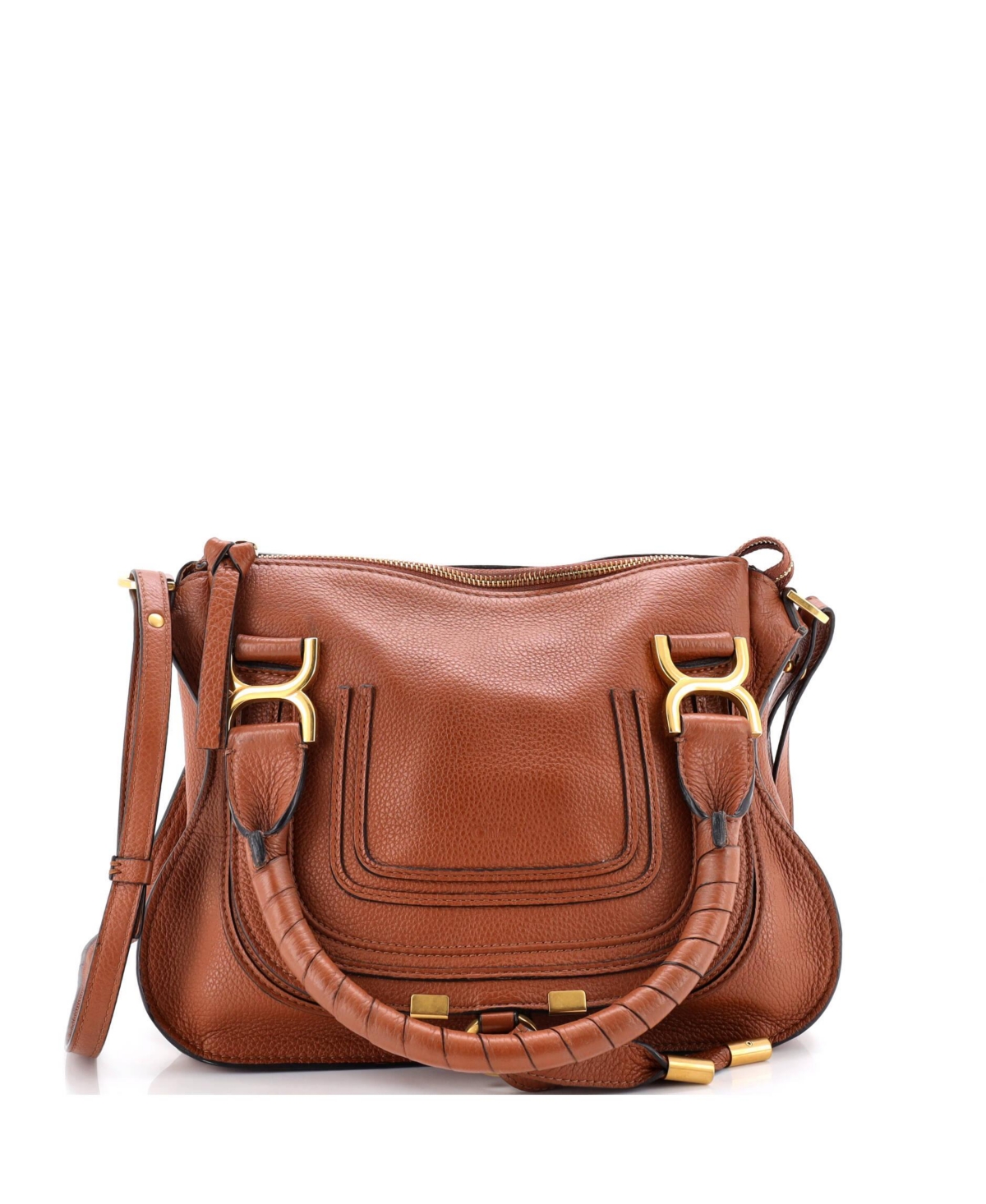 Click here for Pre-Owned Chloe Small Marcie Satchel Leather - Bro... prices