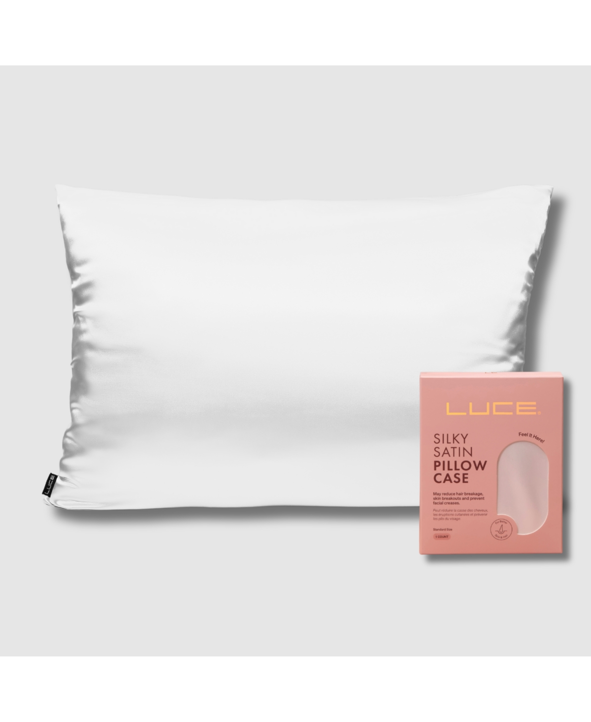 Click here for Luce Silky Satin Pillow Case - White prices