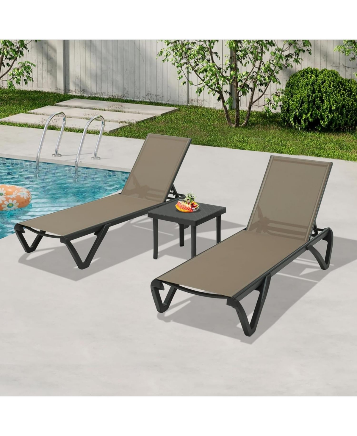 Click here for Clihome Lounge Chairs Set  Aluminum Adjustable Out... prices