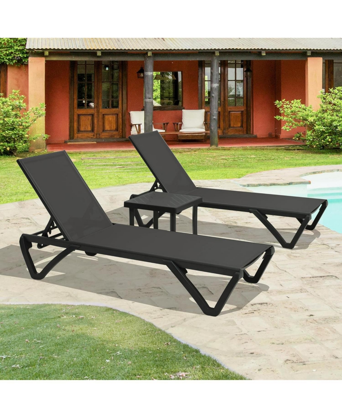 Click here for Clihome Lounge Chairs Set  Aluminum Adjustable Out... prices