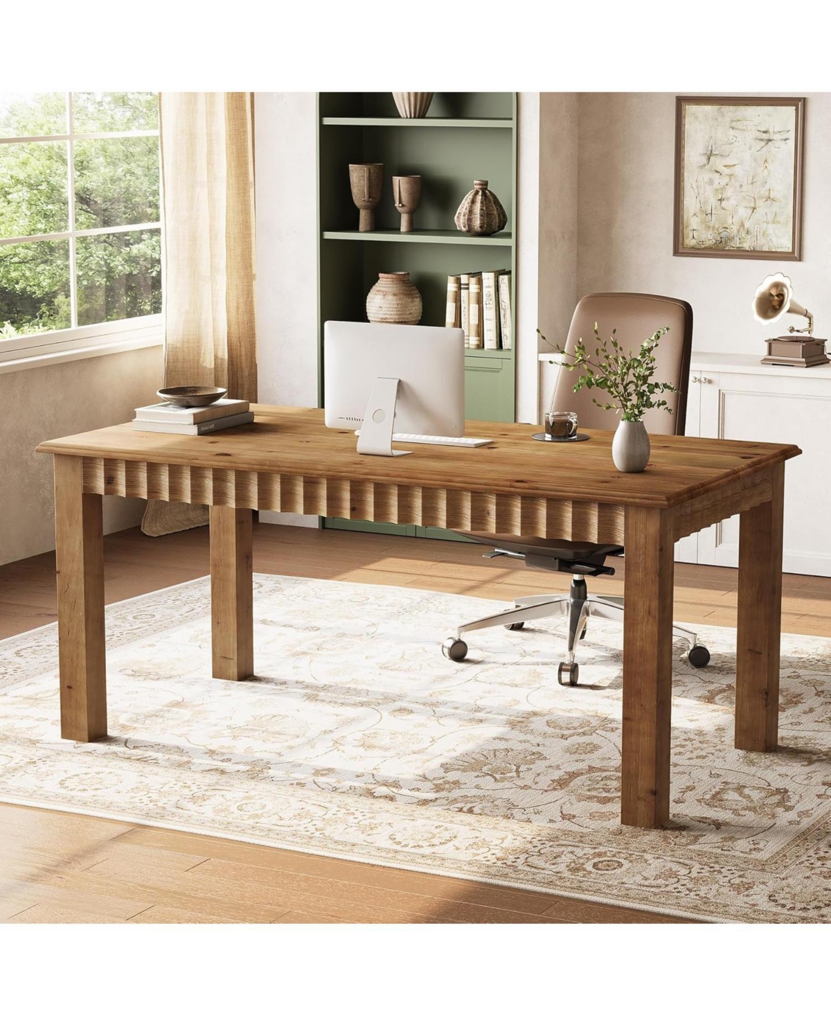 Click here for Tribesigns 63-Inch Computer Desk  Solid Wood Home... prices