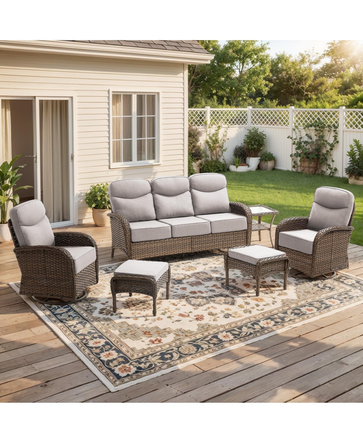 Click here for Gymojoy 6-Piece Wicker Patio Conversation Set with... prices