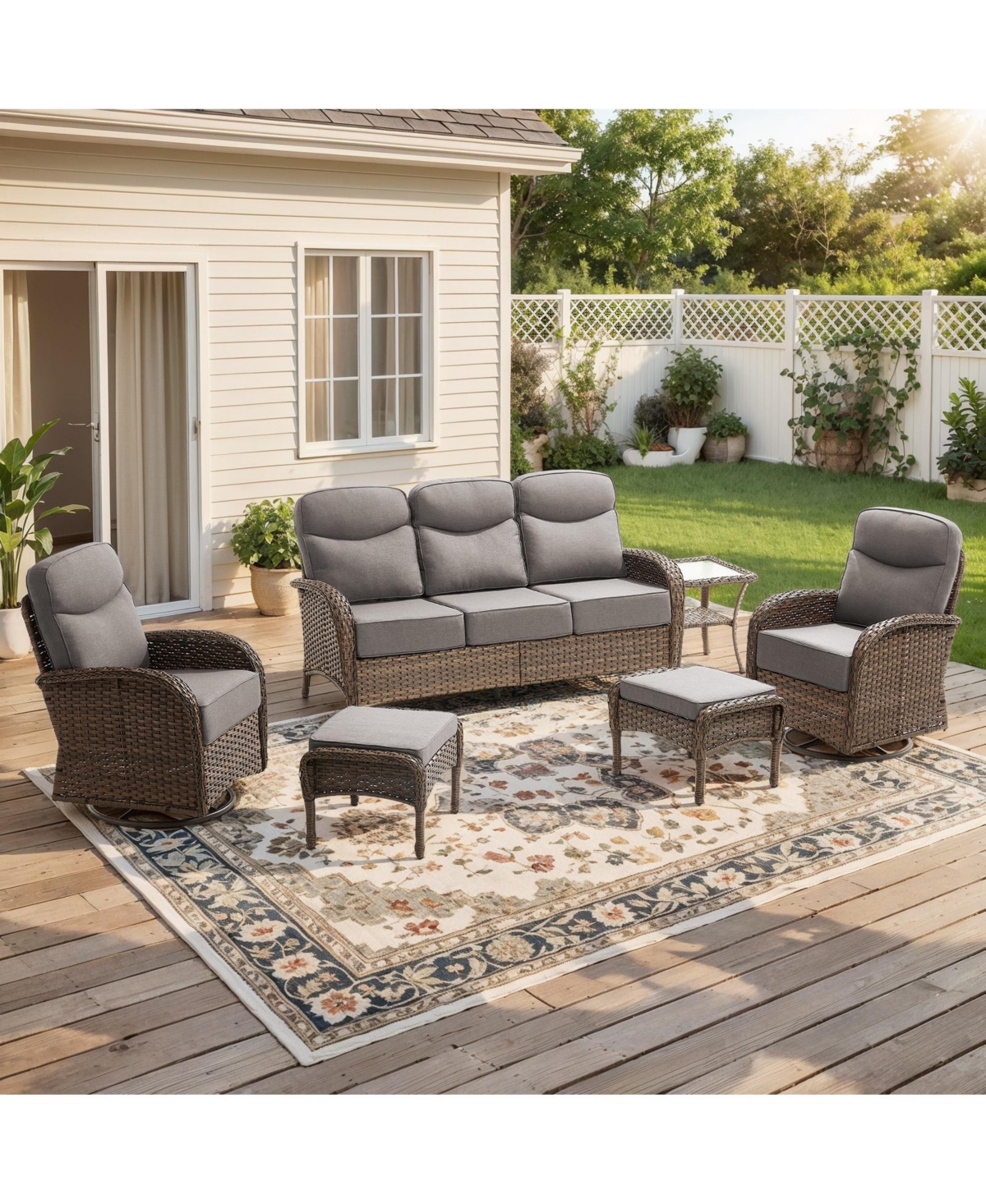 Click here for Gymojoy 6-Piece Wicker Patio Conversation Set with... prices