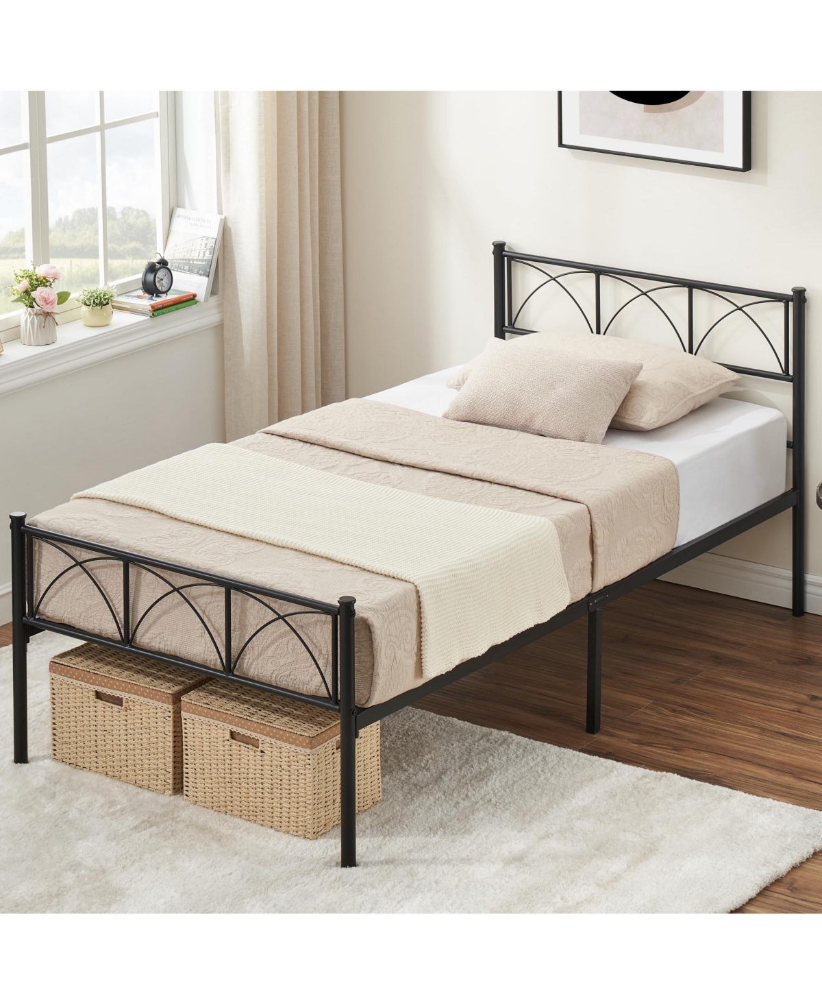 Click here for gaomon Metal Bed Frame with Headboard and Footboar... prices