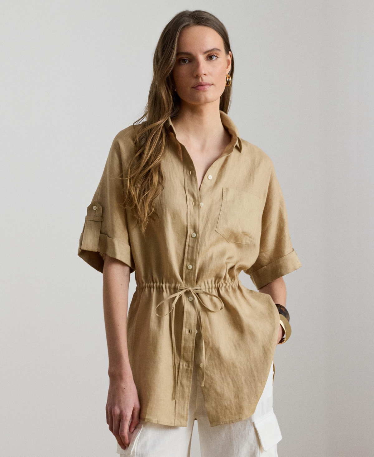 Click here for Lauren Ralph Lauren Womens Point Collar Tunic Shir... prices