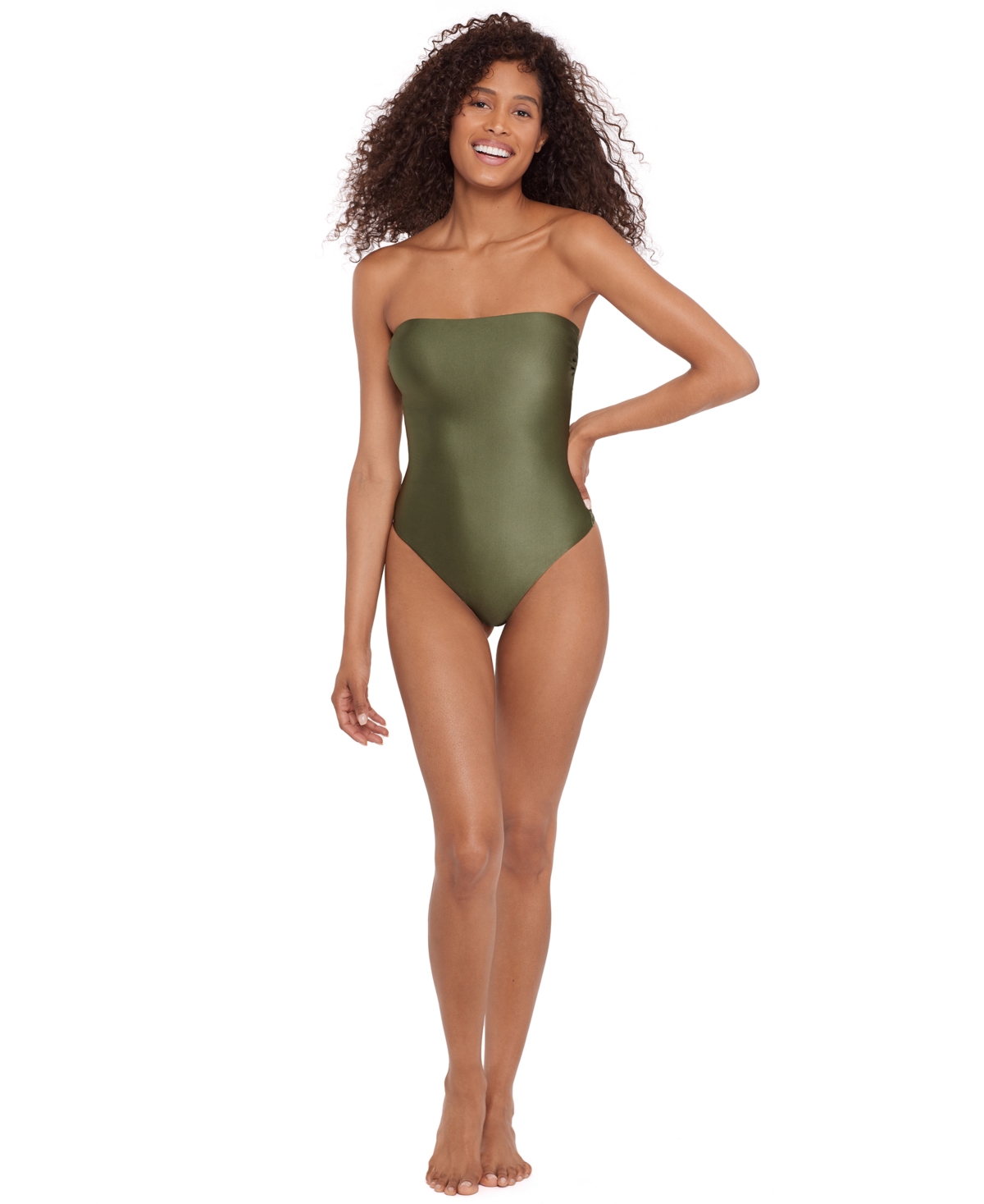 Click here for Steve Madden Womens Bandeau Neck One-Piece Swimsui... prices