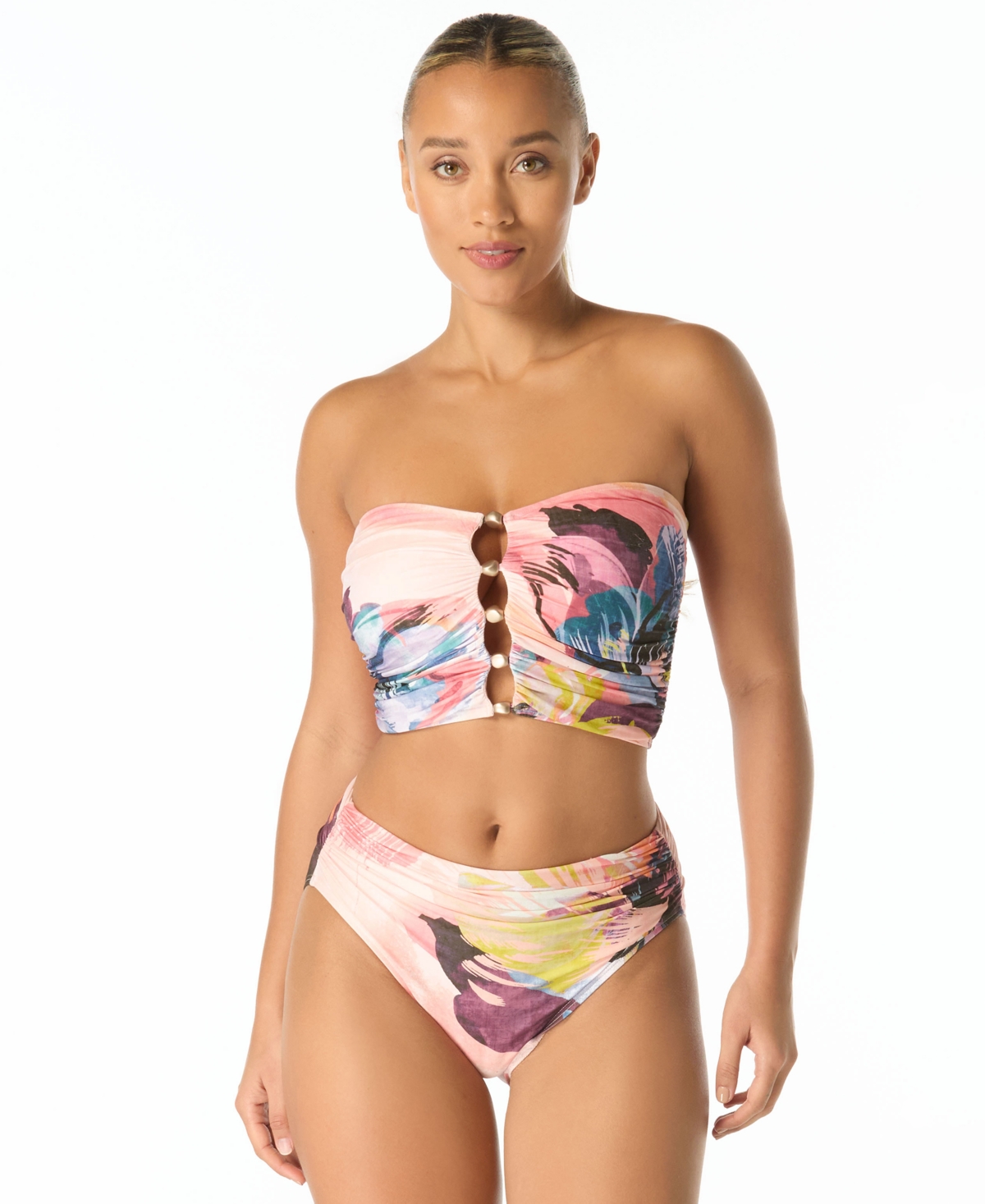 Click here for Carmen Marc Valvo Womens Bandeau Draped Top - Pink... prices