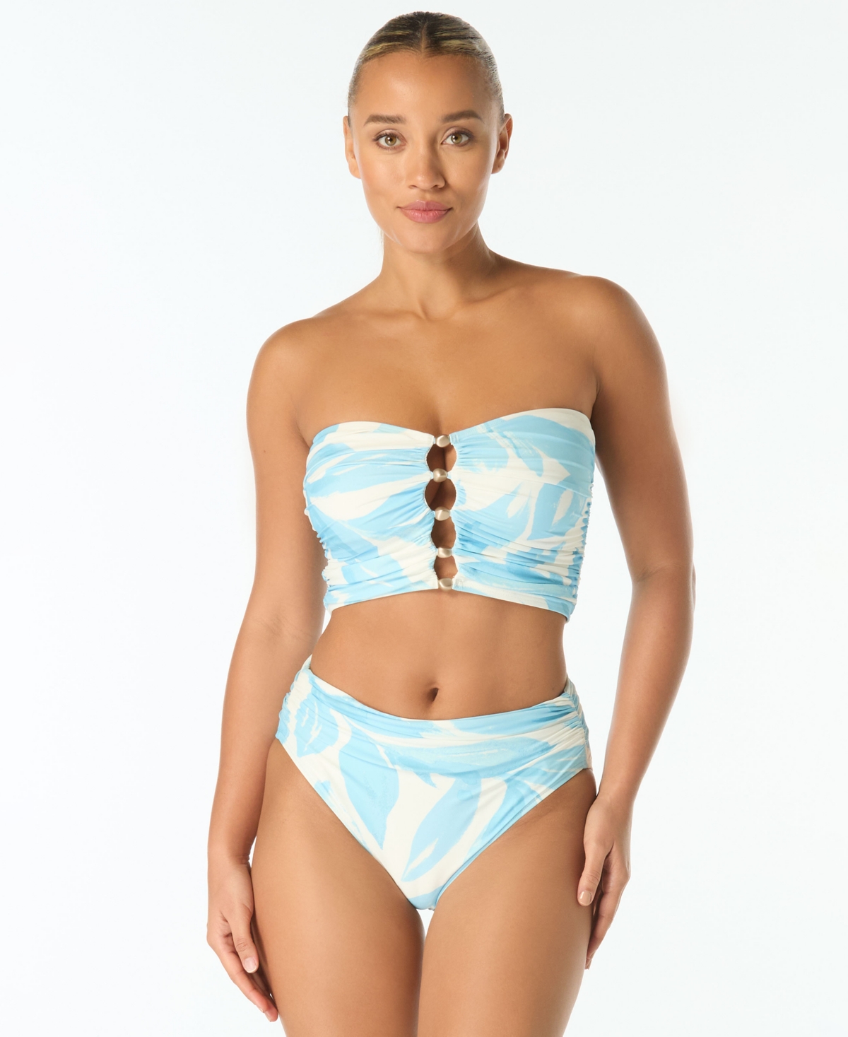 Click here for Carmen Marc Valvo Womens Bandeau Draped Top - Ice... prices