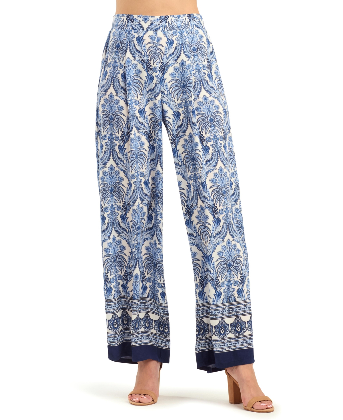 Click here for Bcx Womens Printed Wide-Leg Mid-Rise Pants - Pat N prices