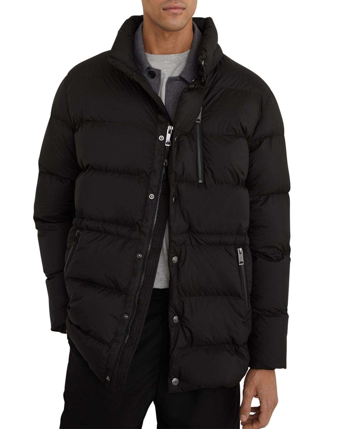 Click here for Reiss Mens Detachable-Hood Quilted Puffer Coat - B... prices