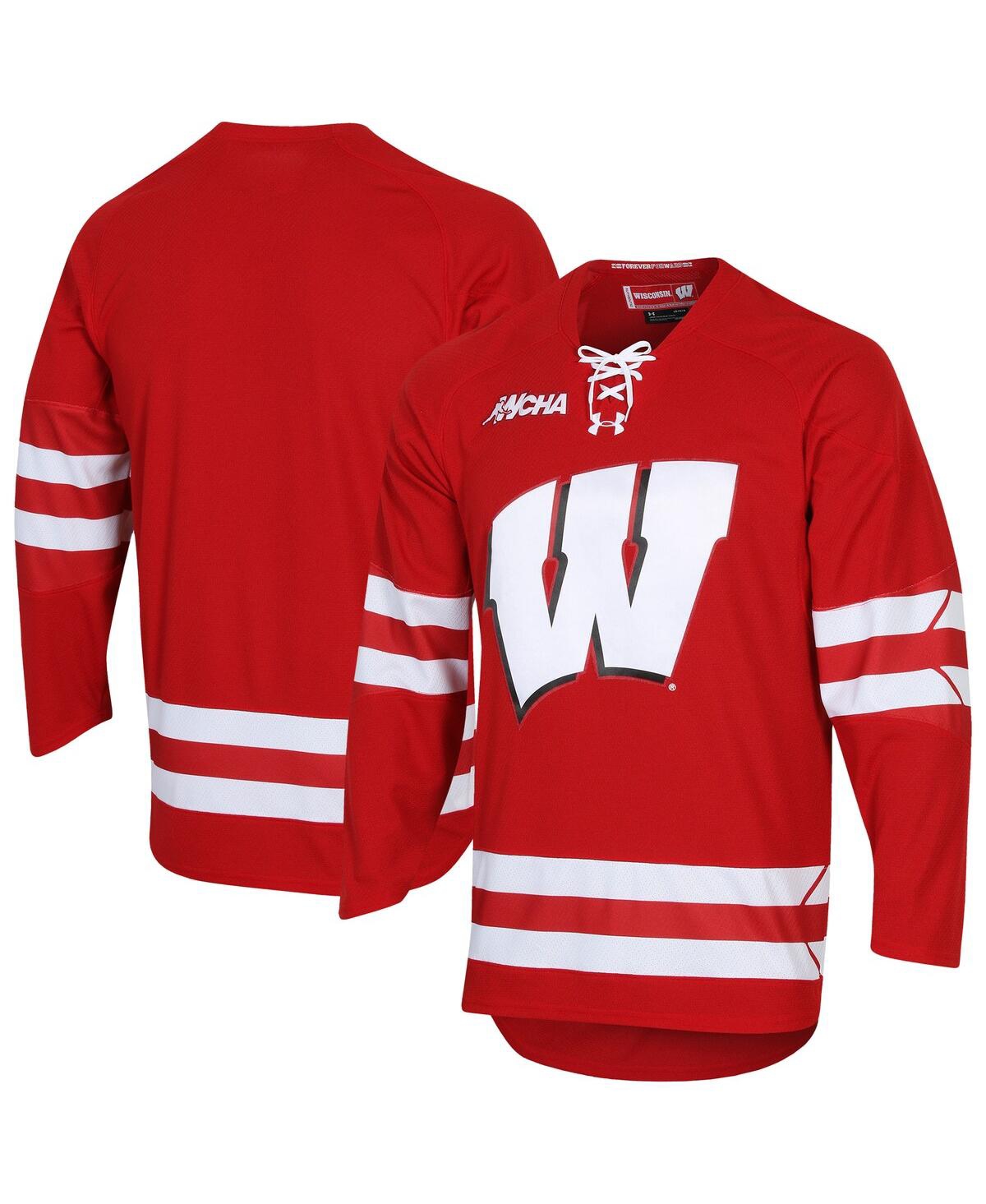 Click here for Under Armour Mens Red Wisconsin Badgers Replica Ho... prices