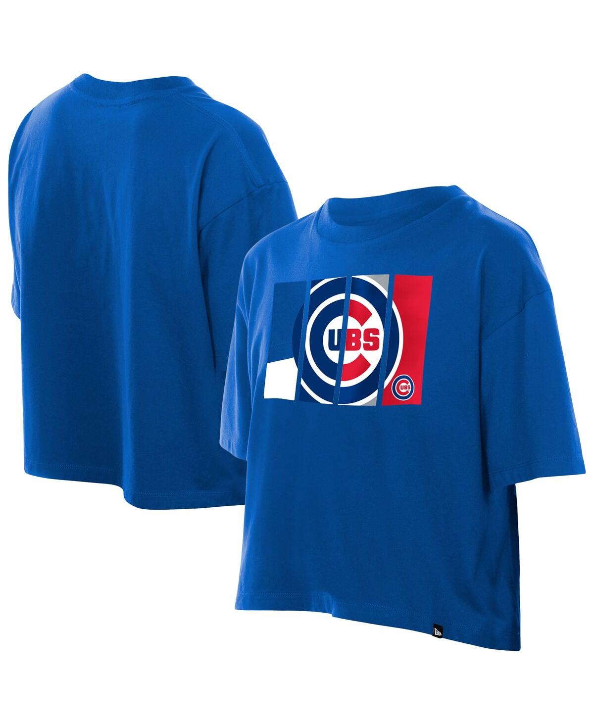Click here for New Era Womens Royal Chicago Cubs Boxy Foil Logo T... prices