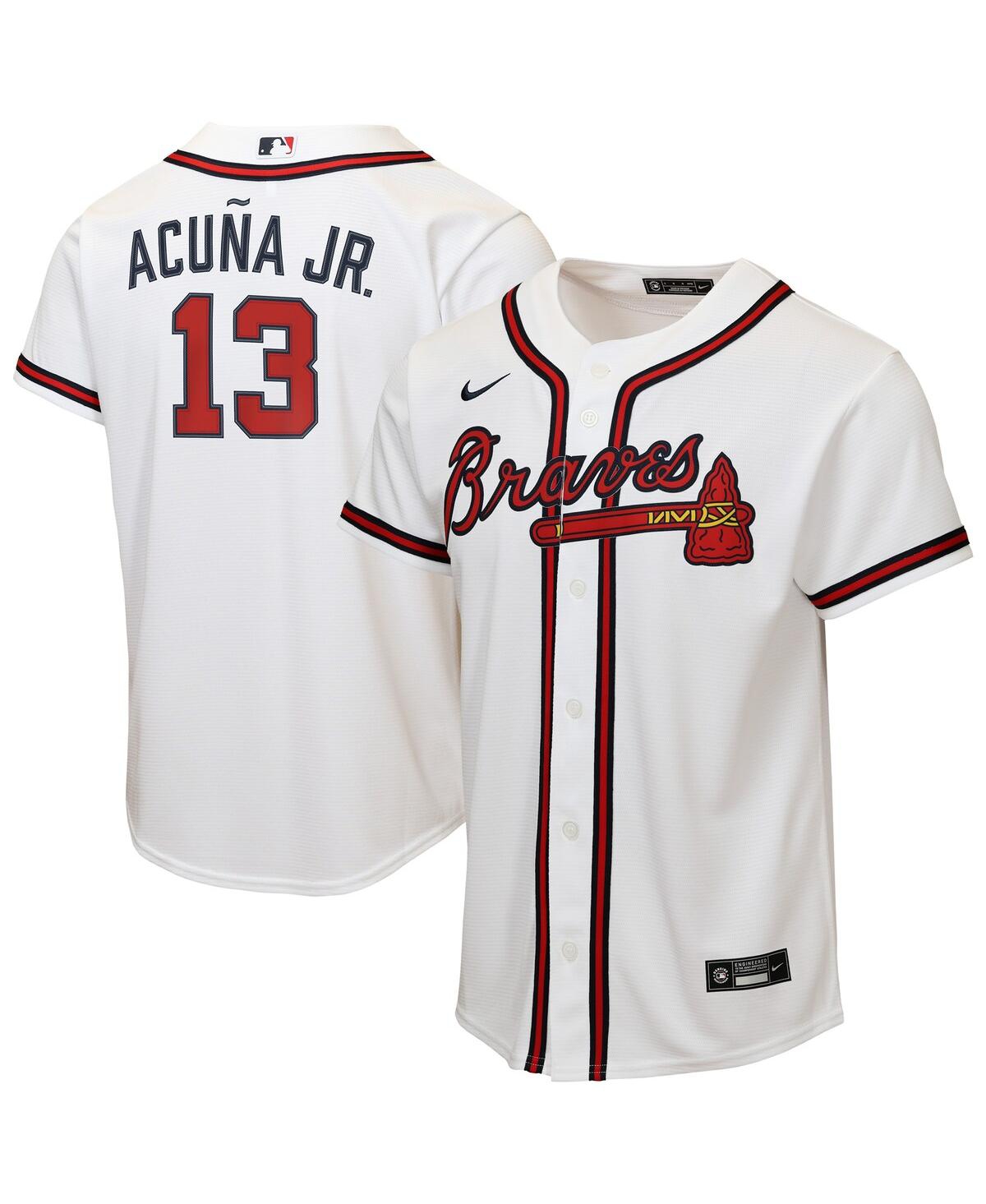 Click here for Nike Big Boys and Girls Ronald Acuna Jr. White Atl... prices