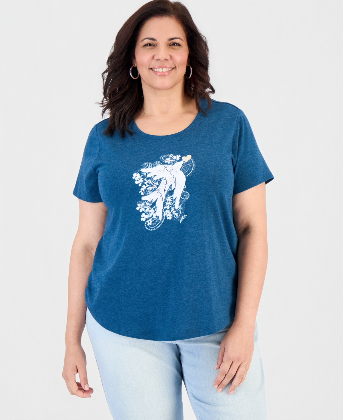 Click here for Style & Co Plus Size Short-Sleeve Graphic-Print T-... prices
