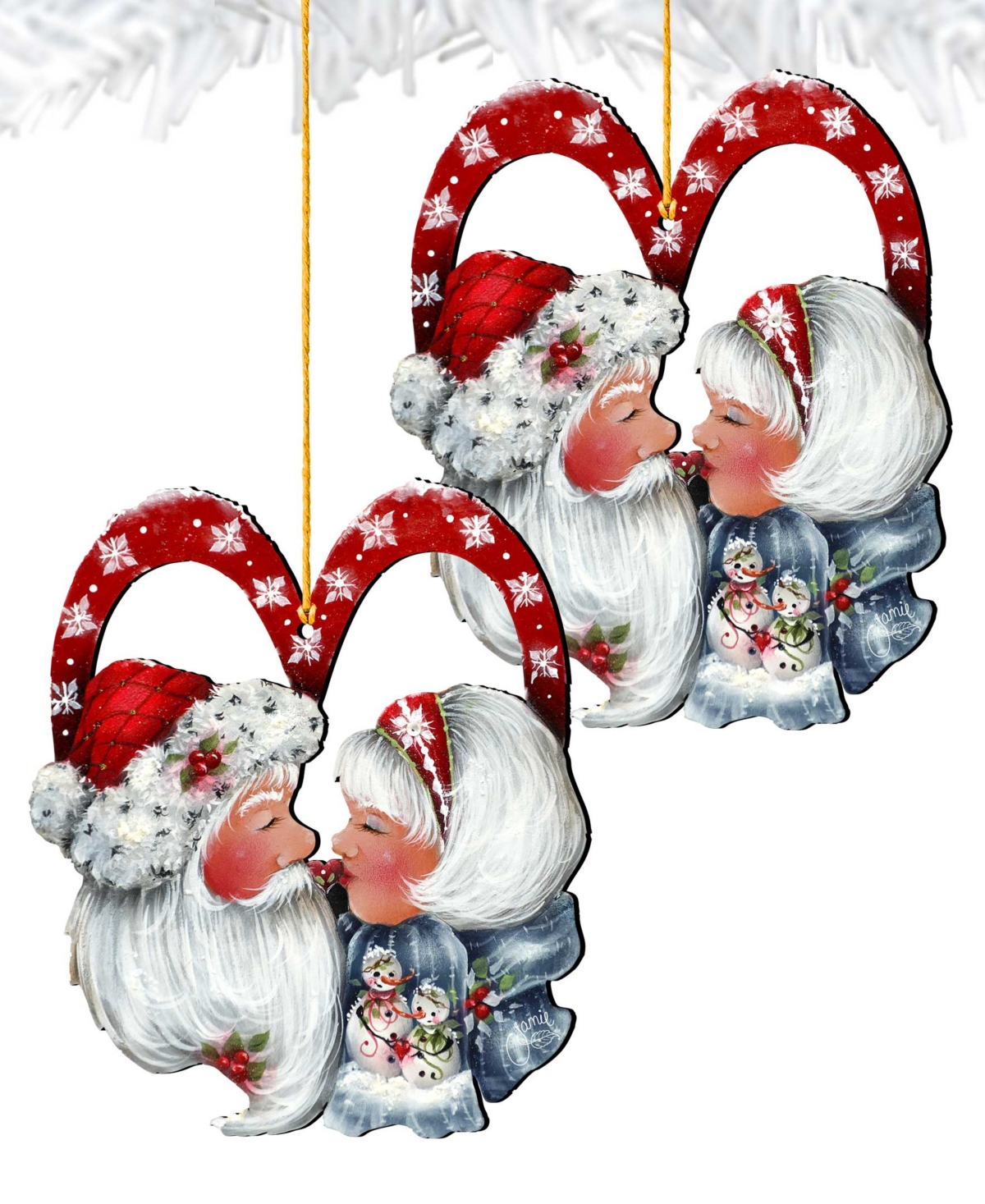 Click here for Designocracy Merry Kissmas  Holiday Ornaments  Set... prices